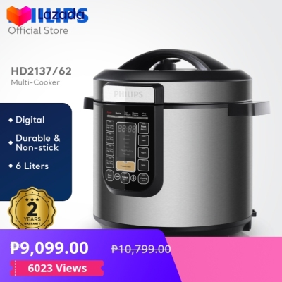 PHILIPS Multi Cooker [HD2137] 6 Liters Capacity Smart Pressure Cooker ...