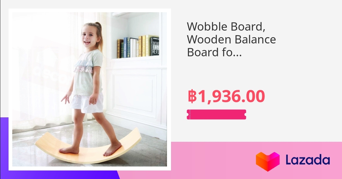 Wobble Board, Wooden Balance Board for Toddler, Curvy Rocker Board for ...