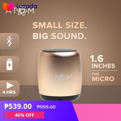 Atom Micro Portable Bluetooth Speaker (Gold)