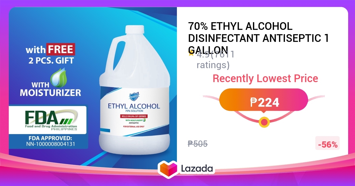 70% ETHYL ALCOHOL DISINFECTANT ANTISEPTIC 1 GALLON