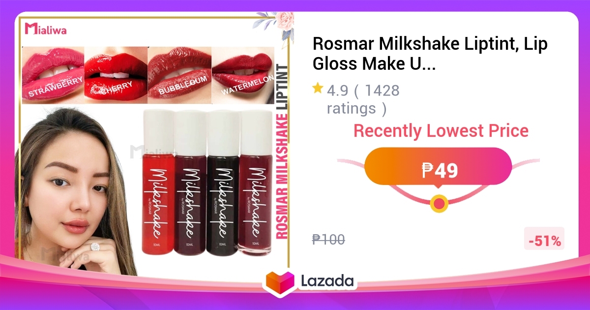 Rosmar Milkshake Liptint, Lip Gloss Make Up Beauty Cosmetics ...