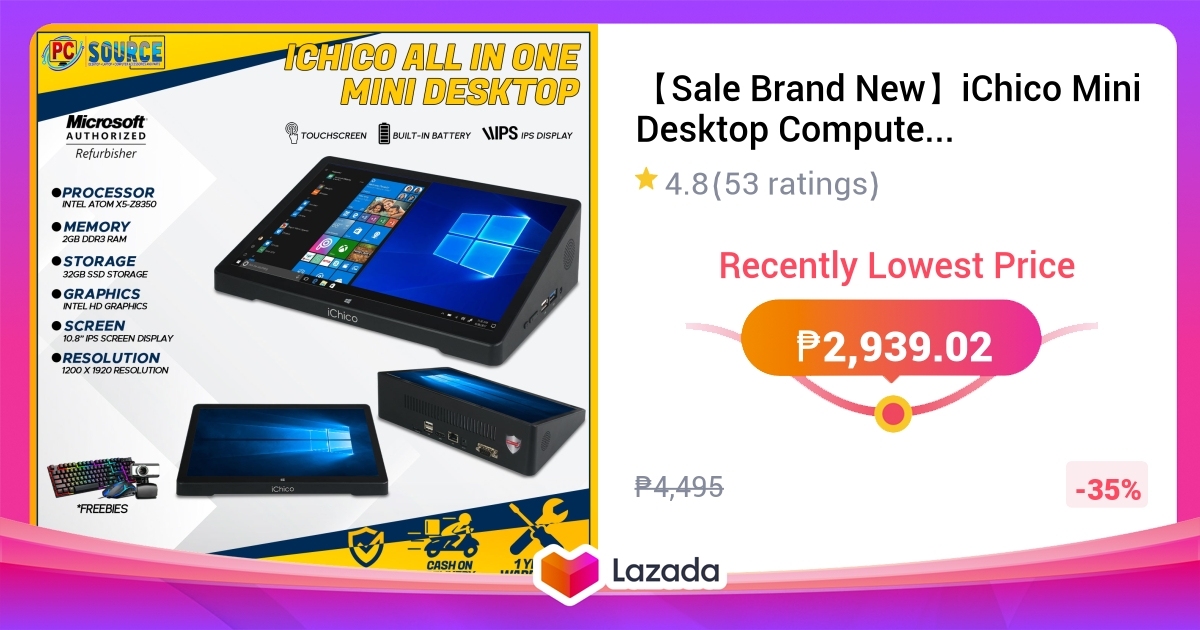 【Sale Brand New】iChico Mini Desktop Computer Touch Screen | Intel ...