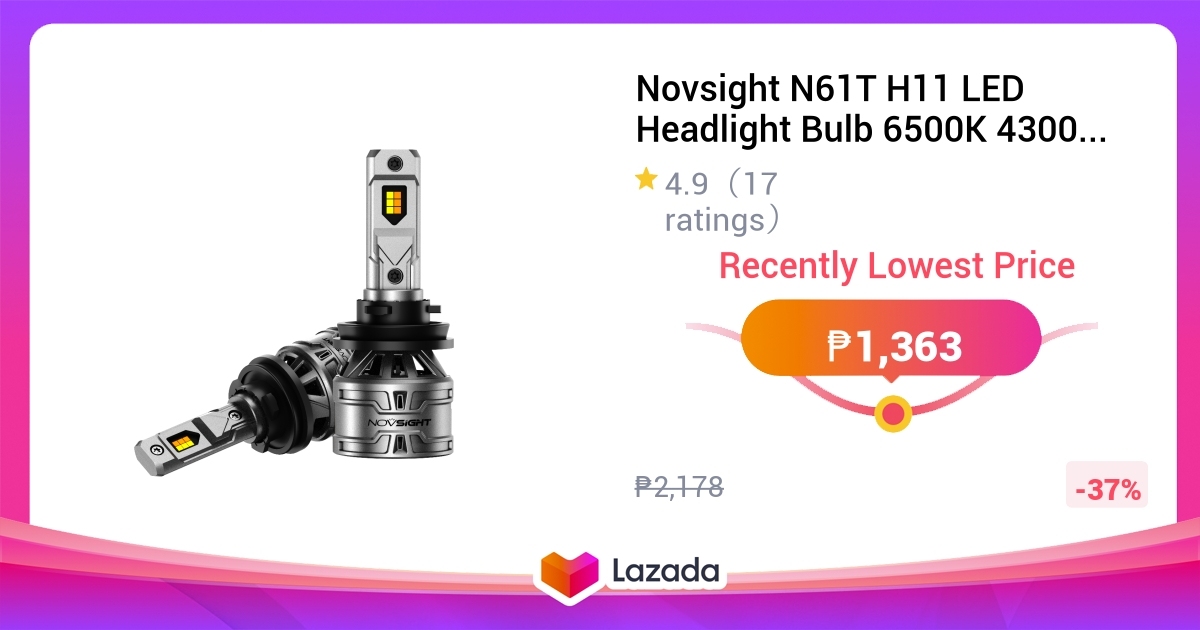 Novsight N61T H11 LED Headlight Bulb 6500K 4300K 3000K 3 Color ...
