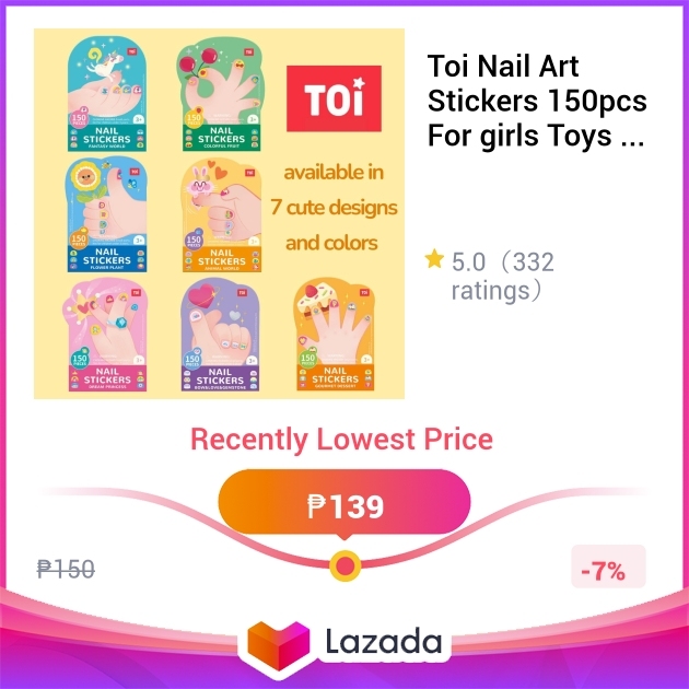 Toi Nail Art Stickers 150pcs For girls Toys - Blue Elephant Ph