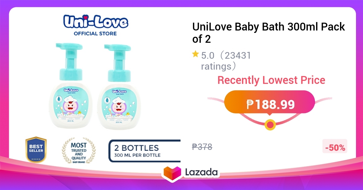 UniLove Baby Bath 300ml Pack of 2