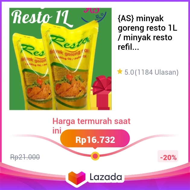 {AS} minyak goreng resto 1L / minyak resto refill kemasan 1 liter
