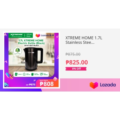 XTREME HOME 1.7L Stainless Steel Electric Kettle Cordless Double Wall ...