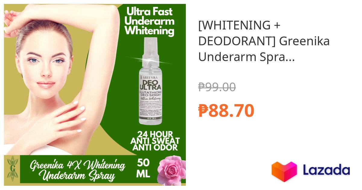 [WHITENING + DEODORANT] Greenika Underarm Spray Underarm Whitening ...