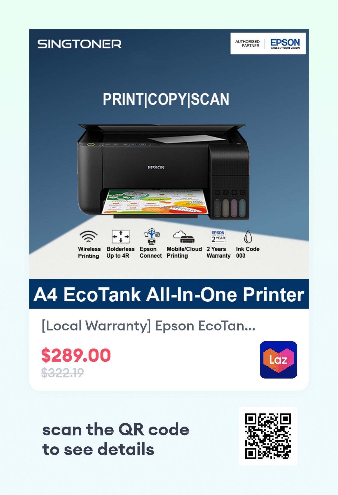 [Local Warranty] Epson EcoTank L3250 L-3250 3250 Replacement For L3150 ...