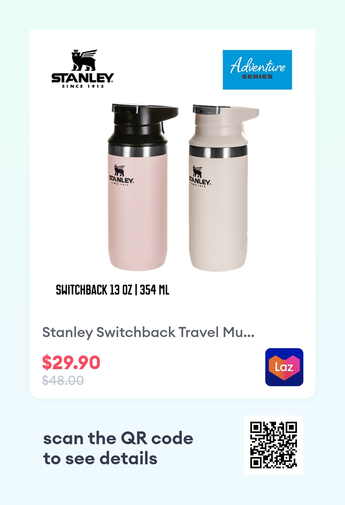 Stanley Switchback Travel Mug Classic Series 13oz (384ml) 18/8 ...