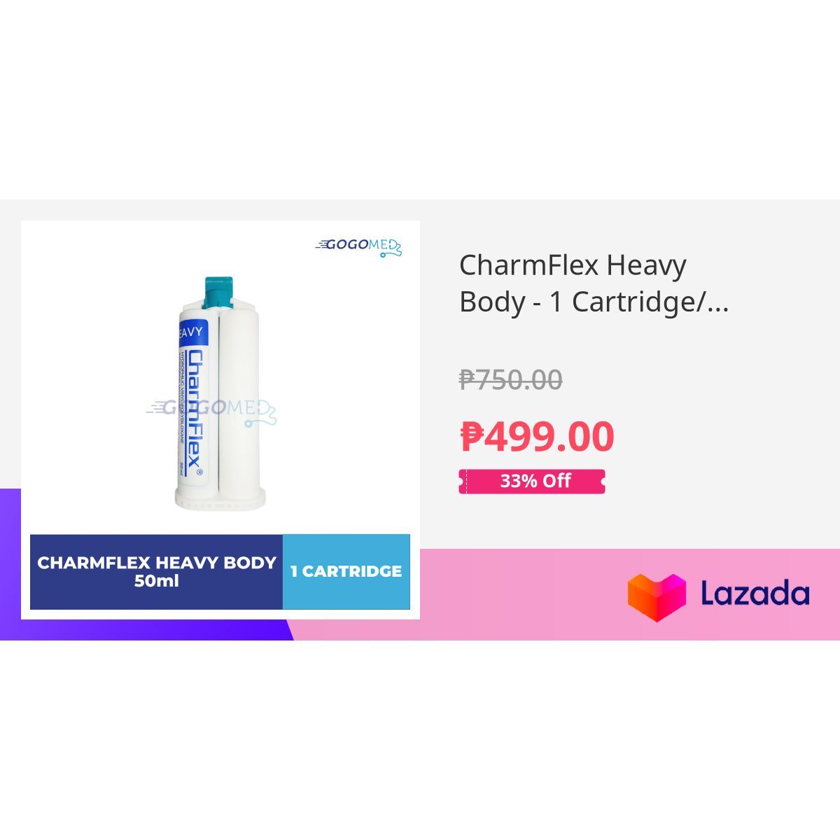 CharmFlex Heavy Body - 1 Cartridge/2 Cartridges - Hydrophilic Vinyl Polysiloxane Impression Material