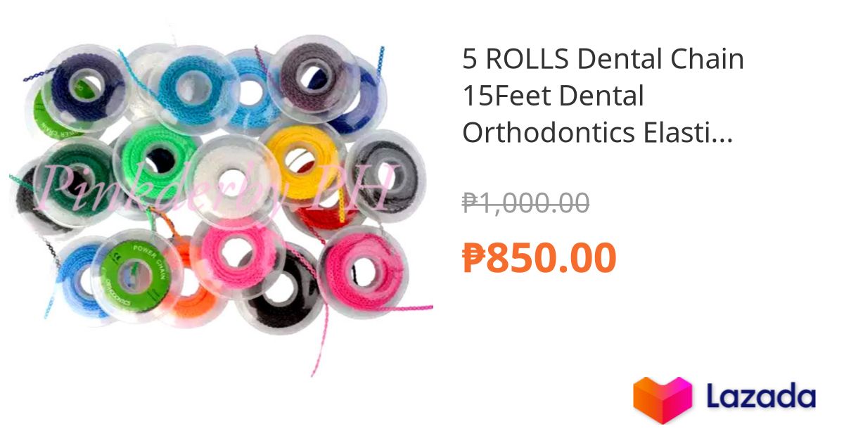 5 ROLLS Dental Chain 15Feet Dental Orthodontics Elastic Rubber Braces ...
