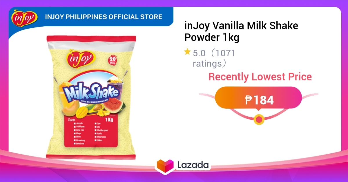 inJoy Vanilla Milk Shake Powder 1kg