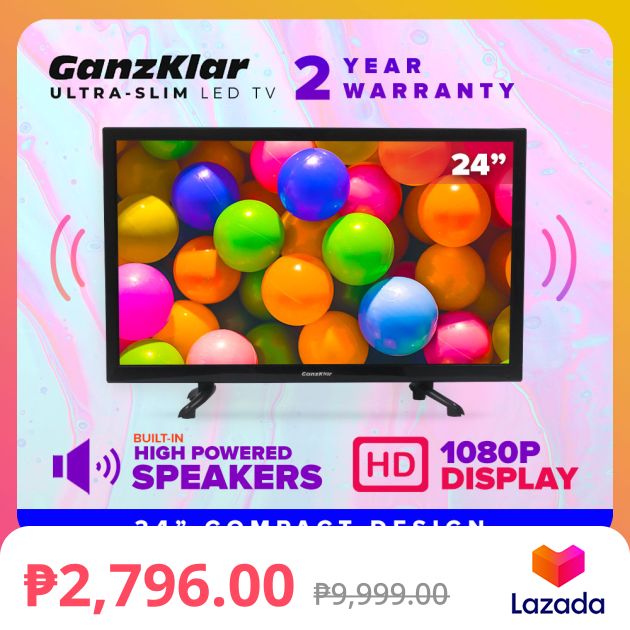 GanzKlar 24 Inch Ultra-slim FULL HD LED TV [2499] | extra-loud sound w ...