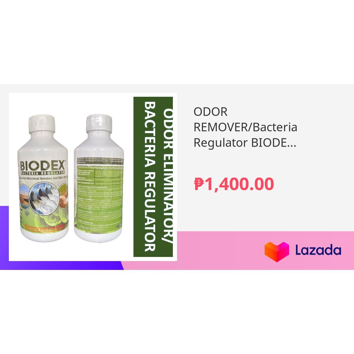 ODOR REMOVER/Bacteria Regulator BIODEX 1liter to 30,000 liter ...