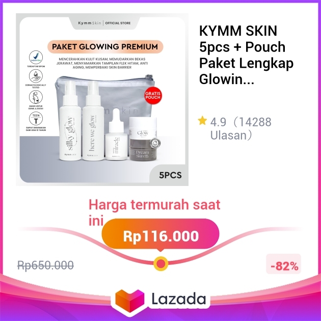 KYMM SKIN 5pcs + Pouch Paket Lengkap Glowing [Face Wash, Face Mist ...