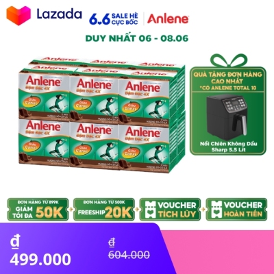 Thùng 12 lốc sữa nước Anlene Concentrate Chocolate 4x125ml