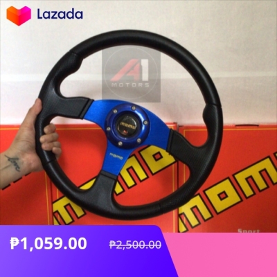 MOMO Race Style Flat Type Steering Wheel 34cm with Horn Button
