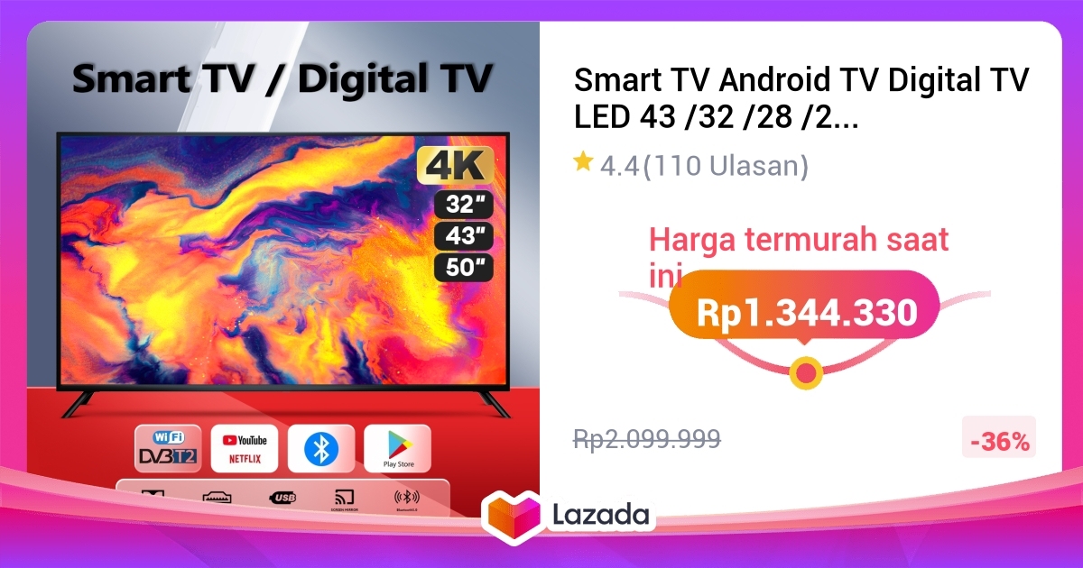 Smart TV Android TV Digital TV LED 43 /32 /28 /24 /21 inci Google TV Android 11 Dolby Audio ...