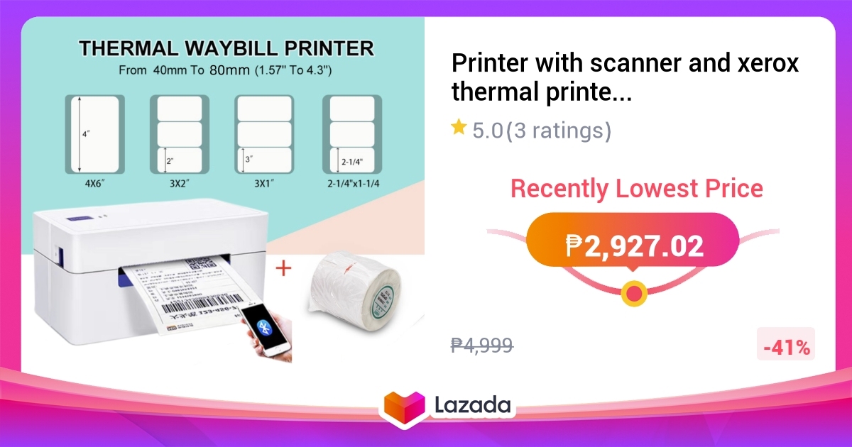 Printer with scanner and xerox thermal printer express single ...