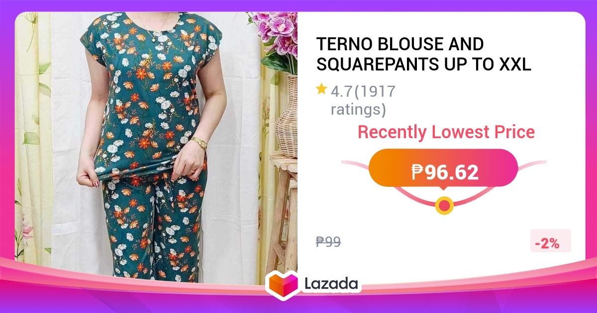 TERNO BLOUSE AND SQUAREPANTS UP TO XXL