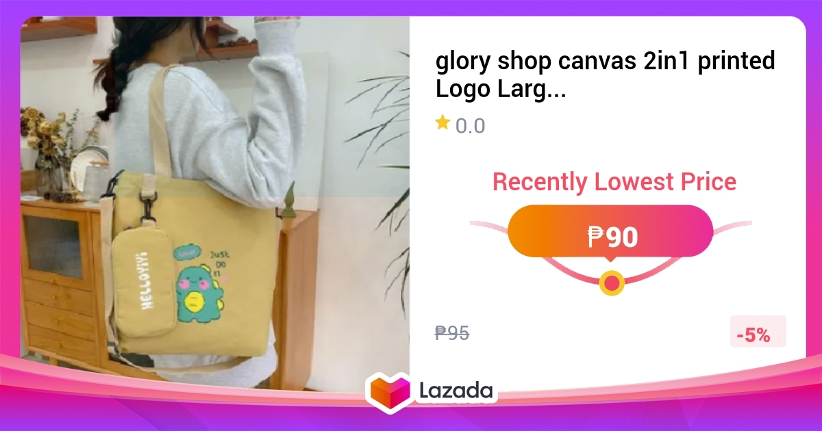 glory shop canvas 2in1 printed Logo Large capacity tote bag female ...