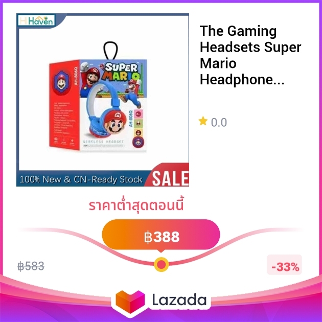 The Gaming Headsets Super Mario Headphones Bluetooth Wireless On-Ear ...