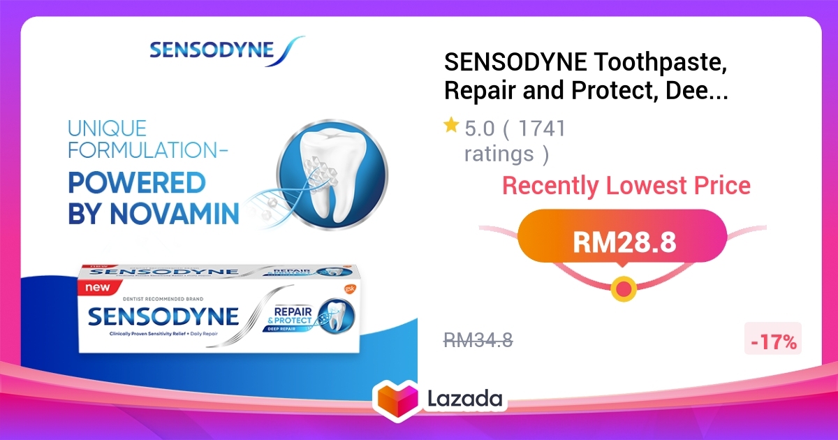 SENSODYNE Toothpaste, Repair and Protect, Deep Repair, Lasting and ...