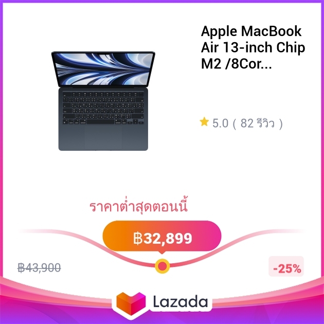 Apple MacBook Air 13-inch Chip M2 /8Core CPU/8Core GPU/256-512GB SSD/Key Board-Thai I iStudio by ...