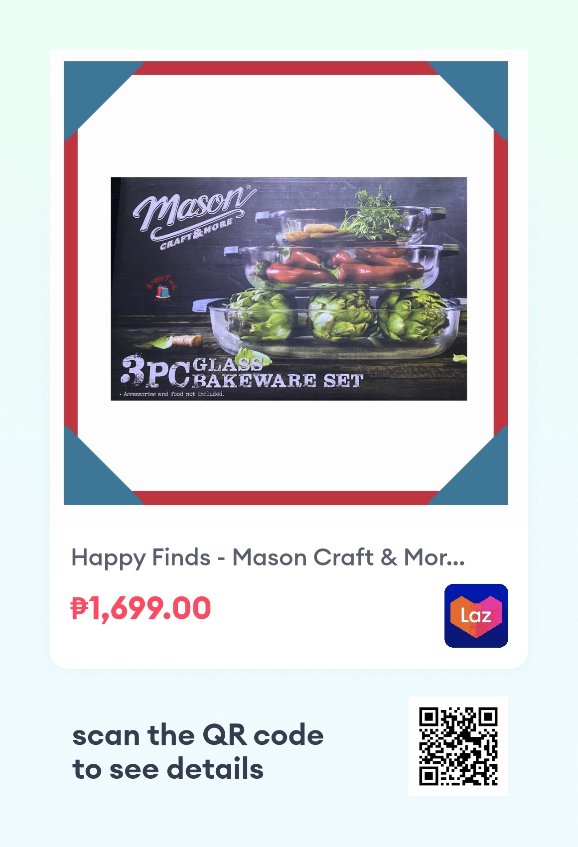 Happy Finds - Mason Craft & More 3-piece Glass Bakeware Set
