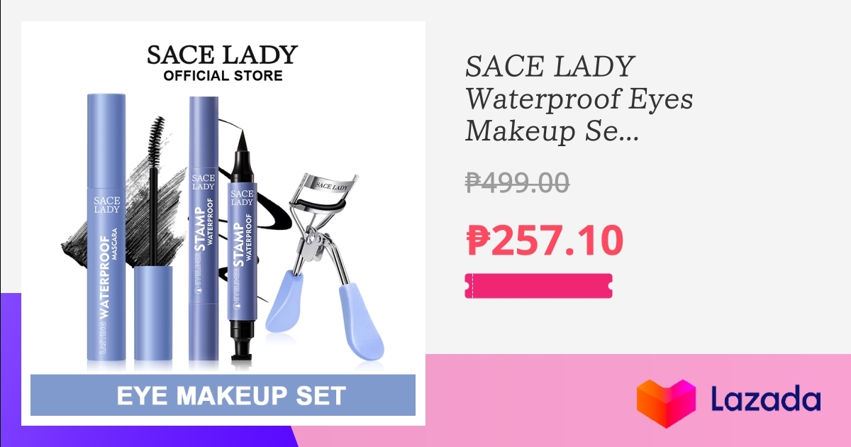 SACE LADY Waterproof Eyes Makeup Set Lasting Eyeliner Curling Mascara ...