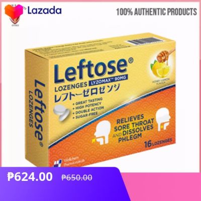 EXPIRY DATE: JUNE 2024 LEFTOSE HONEY LEMON LOZENGES LYZOMAX 90MG ...