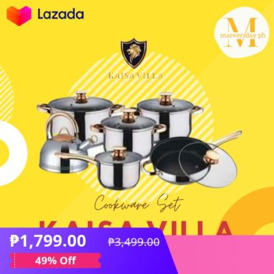 Kaisa Villa 12 Pcs Stainless Steel Cookware Set