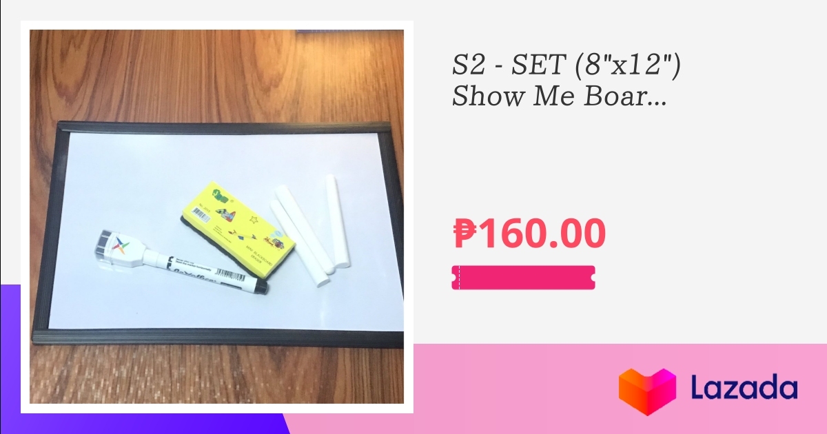 S2 - SET (8"x12") Show Me Board (Back-to-back whiteboard & chalkboard ...