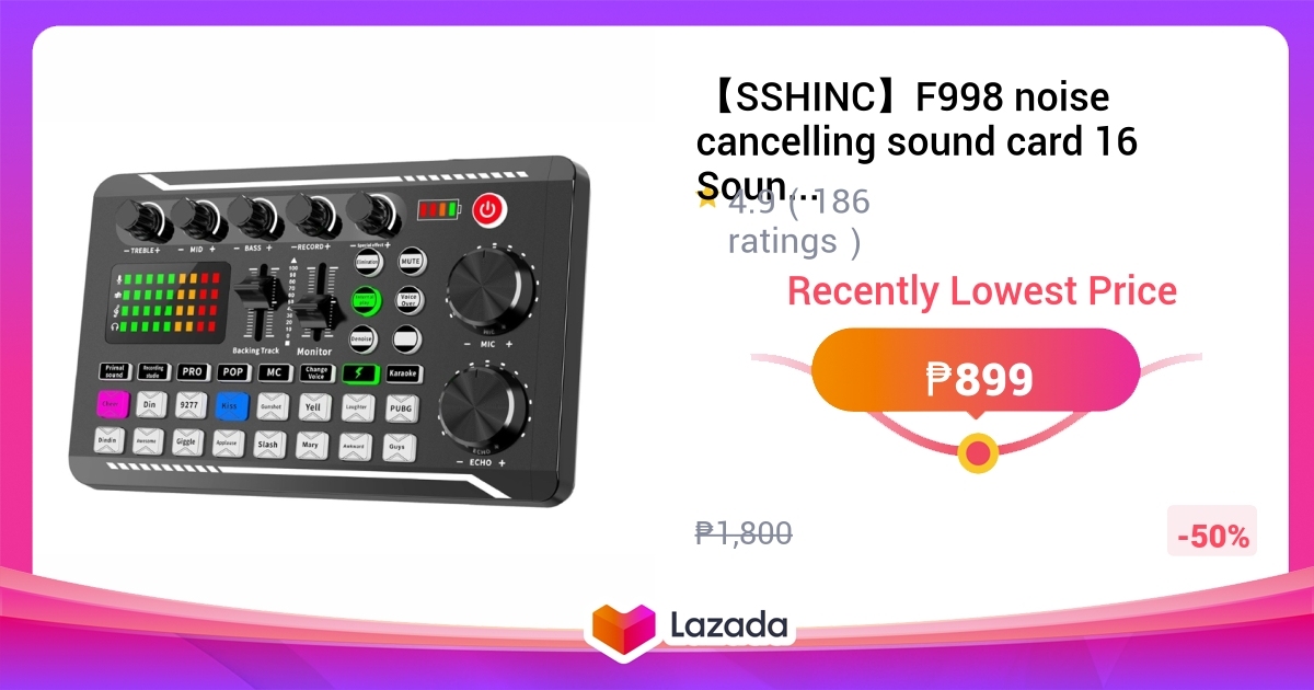 【SSHINC】F998 noise cancelling sound card 16 Sound Effects Noise ...
