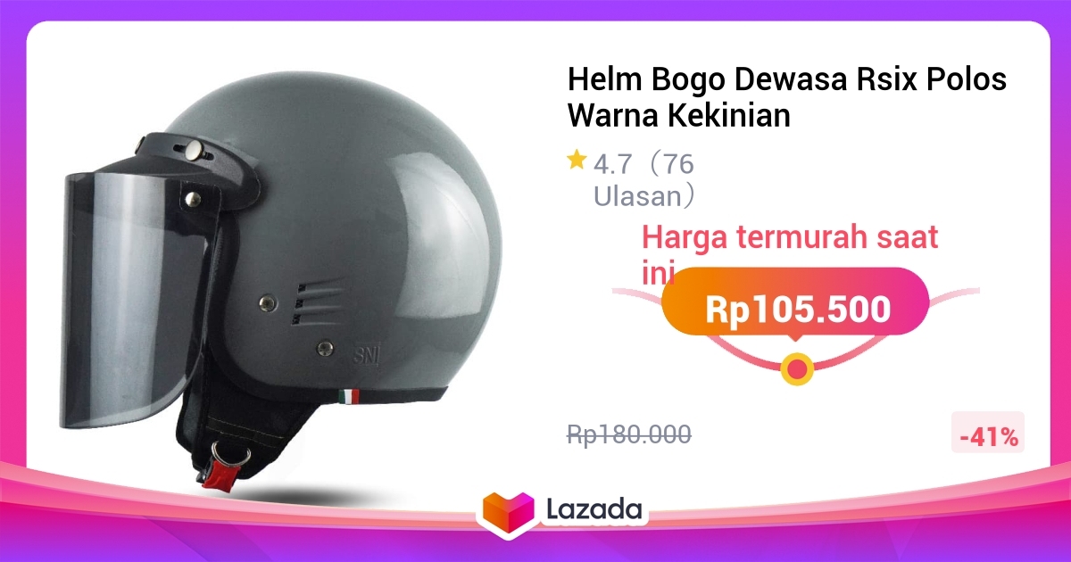 Helm Bogo Dewasa Rsix Polos Warna Kekinian