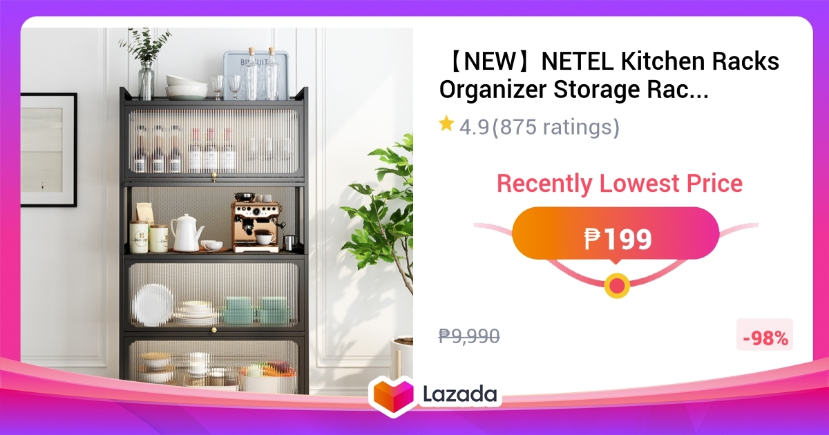 【NEW】NETEL Kitchen Racks Organizer Storage Rack Shelf Pull-out ...