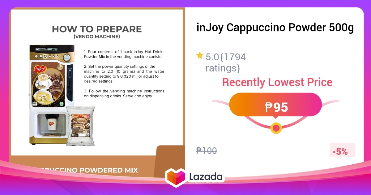 inJoy Cappuccino Powder 500g