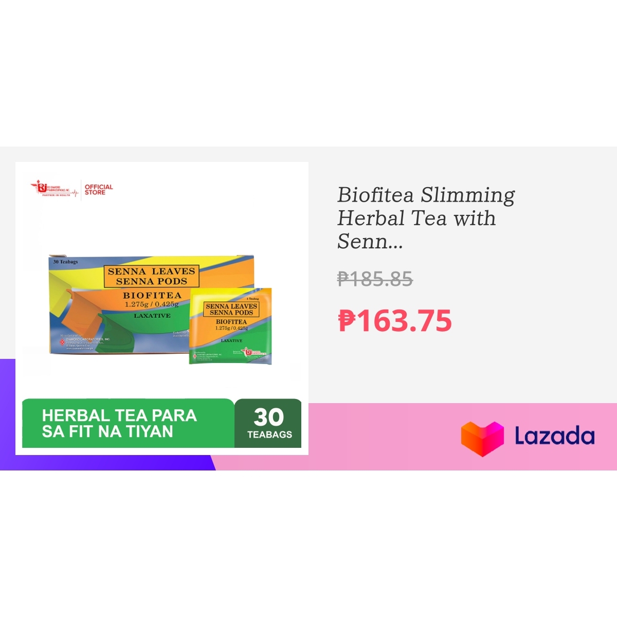 Biofitea Slimming Herbal Tea with Senna Leaves and Senna Pods - 30 ...