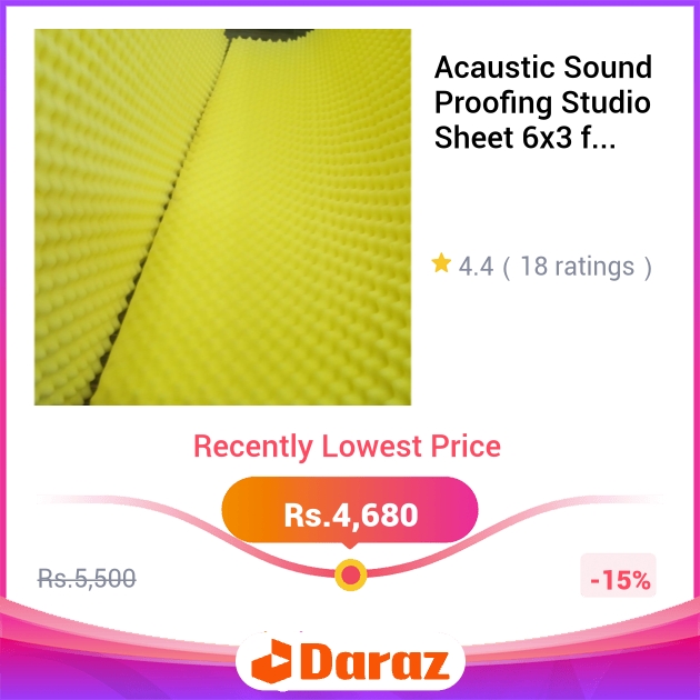 Acaustic Sound Proofing Studio Sheet 6x3 ft Prevents Echo & Damps Loudness