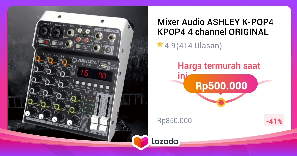 Mixer Audio ASHLEY K-POP4 KPOP4 4 channel ORIGINAL