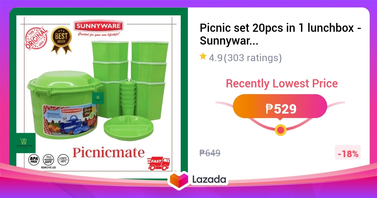 Picnic set 20pcs in 1 lunchbox - Sunnyware Picnicmate #9822 (camping ...