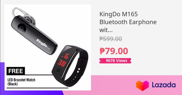 KingDo M165 Bluetooth Earphone with Free Kids Watch