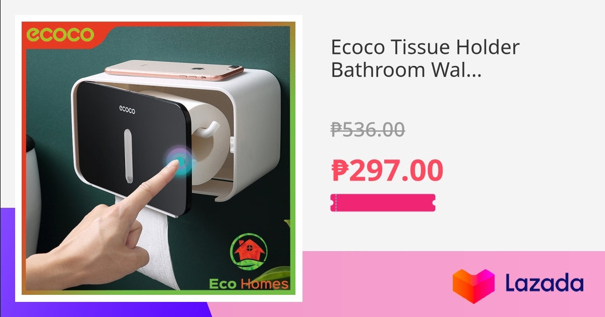 Ecoco Tissue Holder Bathroom Wall Mounted Tissue Box Waterproof for ...