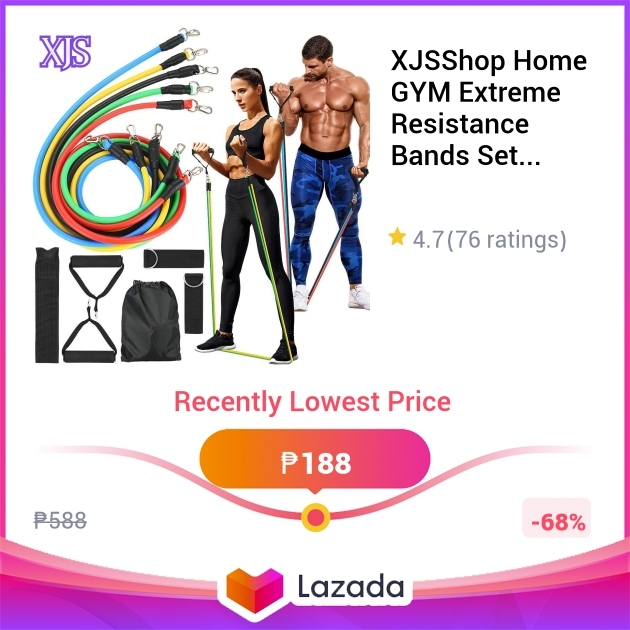 XJSShop Home GYM Extreme Resistance Bands Set, Exercise Bands with ...