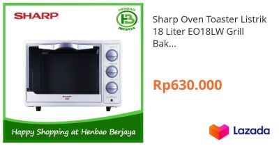 Sharp Oven Toaster Listrik 18 Liter EO18LW Grill Bake Roast EO-18LW