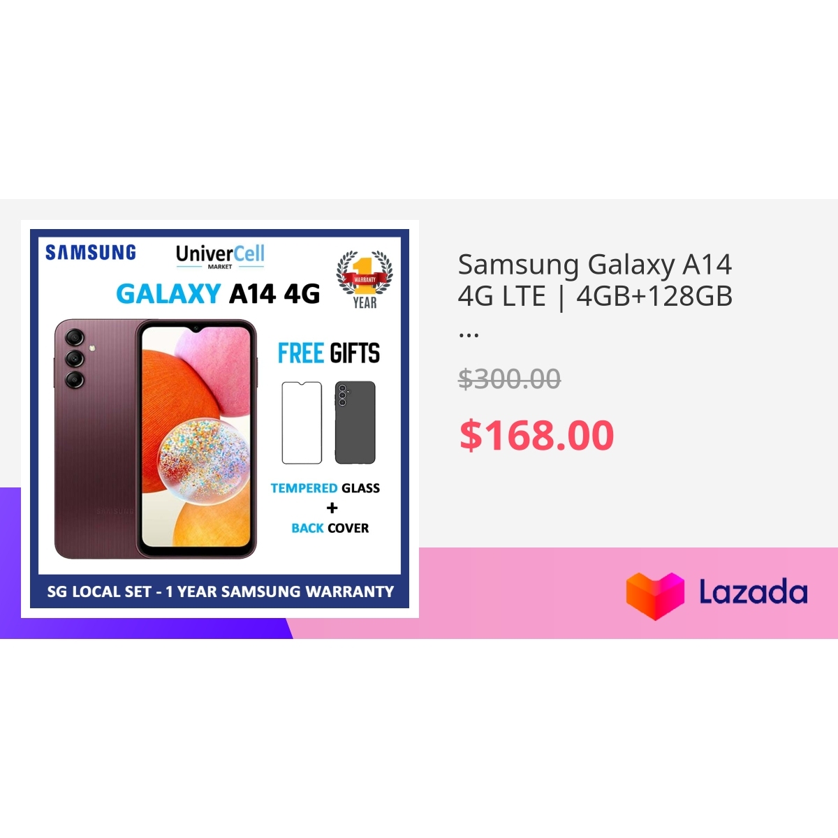 Samsung Galaxy A14 4G LTE | 4GB+128GB | 6GB+128GB | Local Set | Brand ...