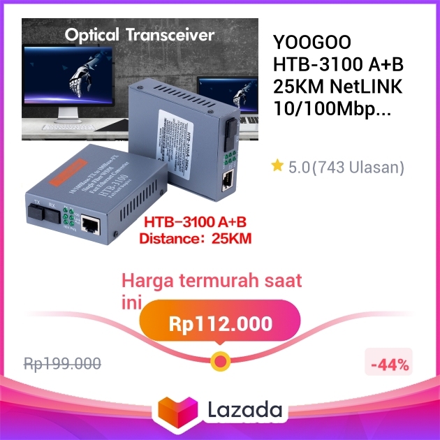 YOOGOO HTB-3100 A+B 25KM NetLINK 10/100Mbps Single-Fiber Optical Media ...