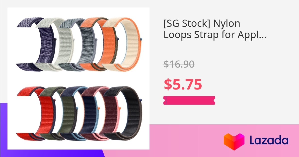 [SG Stock] Nylon Loops Strap for Apple Watch/ iWatch Series Ultra/9/8/7/6/SE/5/4/3/2/1. 38/40 ...
