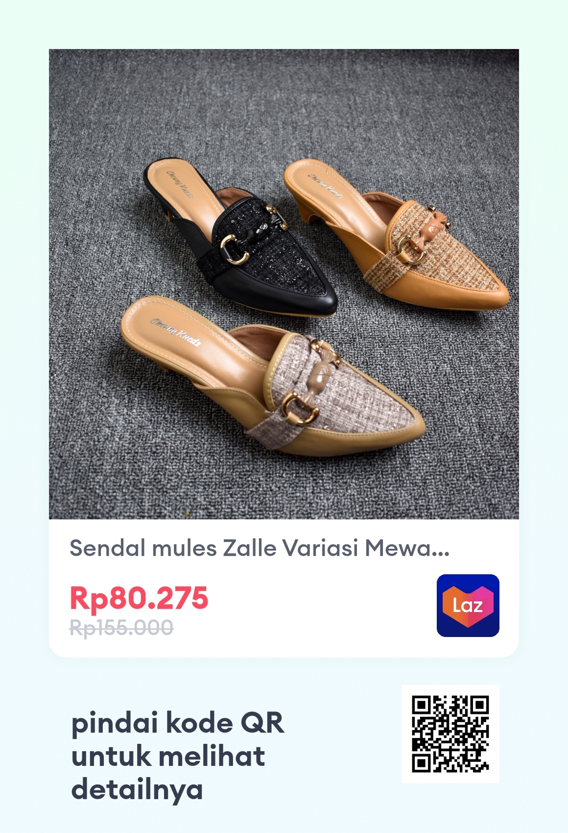 Sendal mules Zalle Variasi Mewah dan elegan